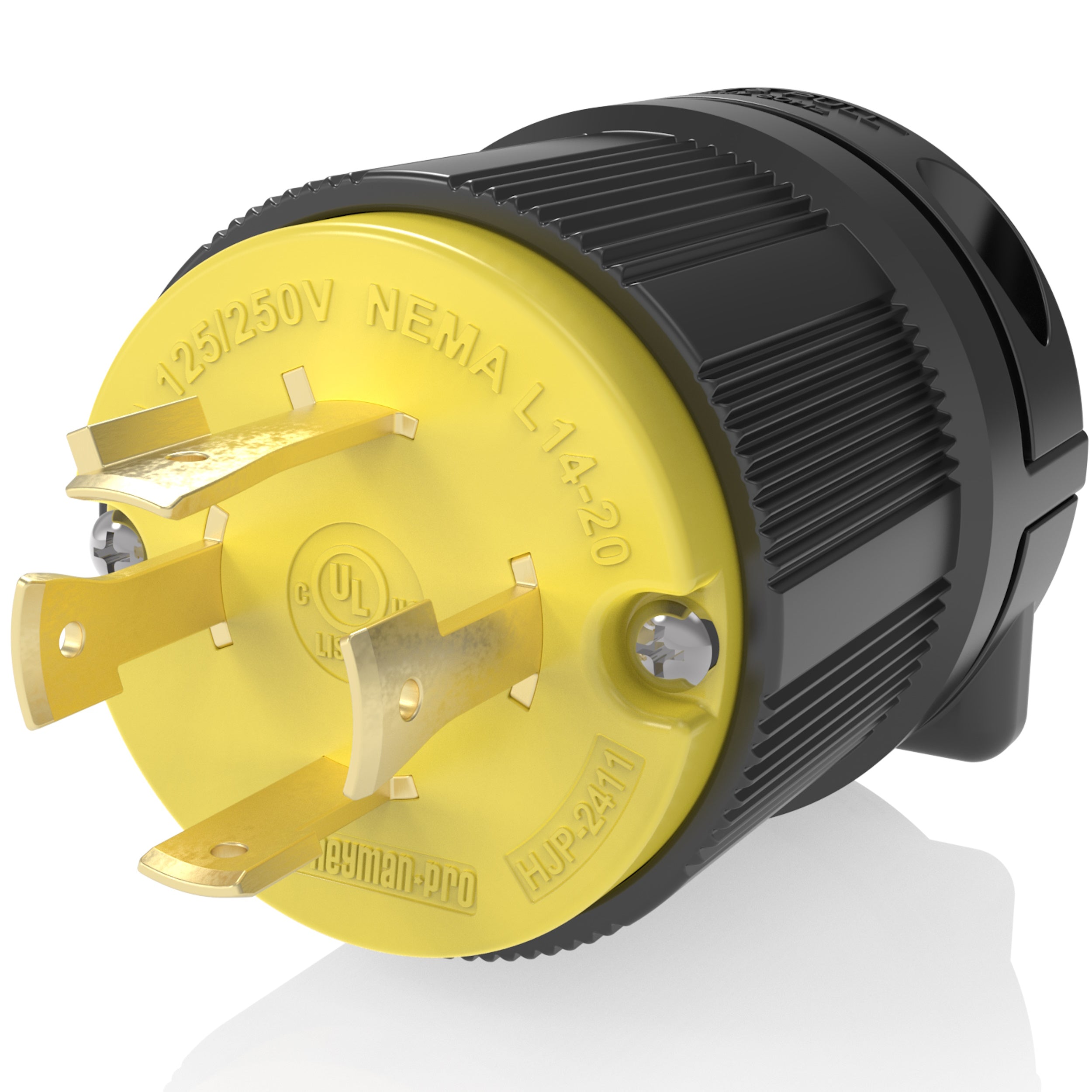 NEMA L14-20P 20A 125/250V Locking Male Receptacle Plug Industrial Grad