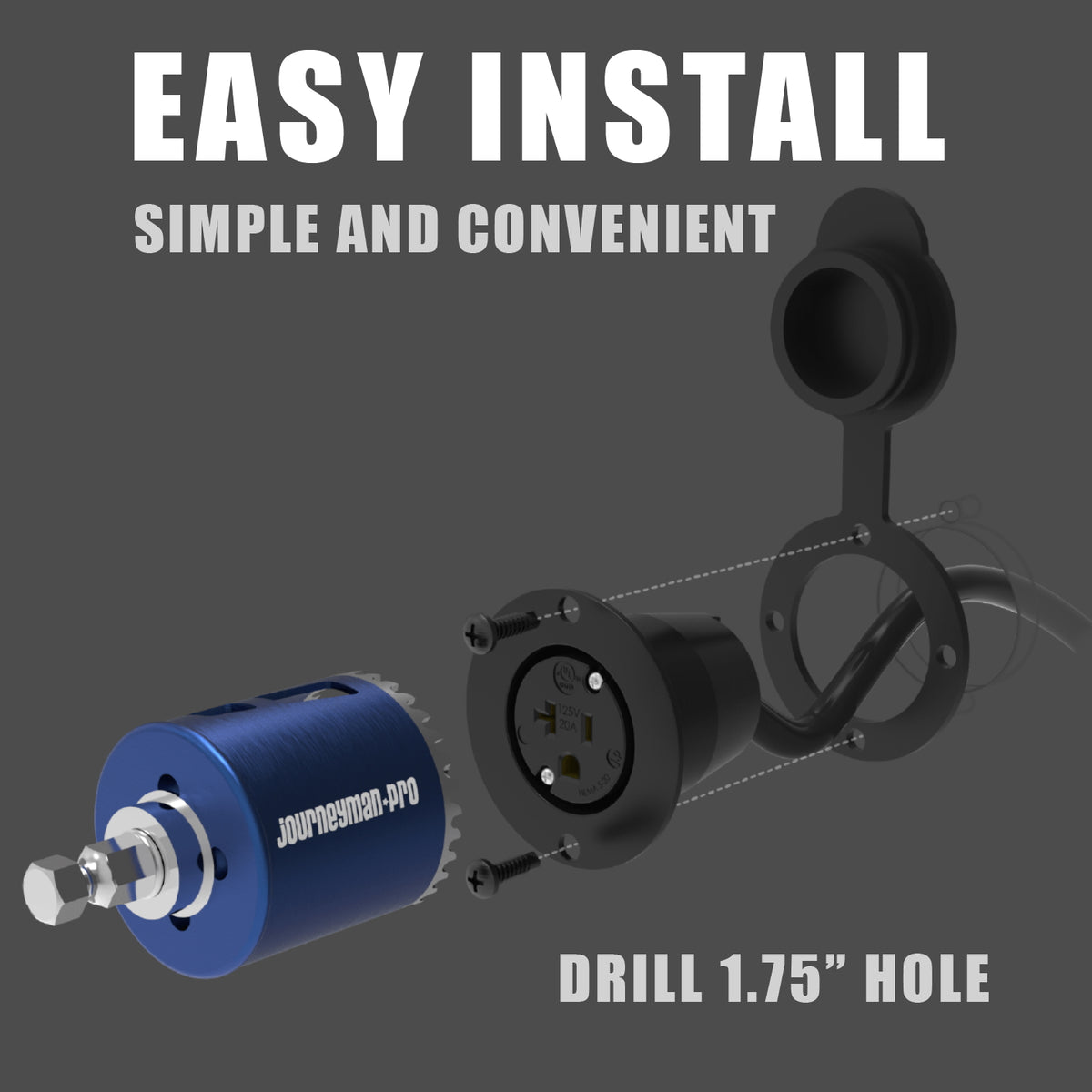 20 AMP 110,120-125 Volt, NEMA 5-20R Flanged Outlet, White Commercial G ...