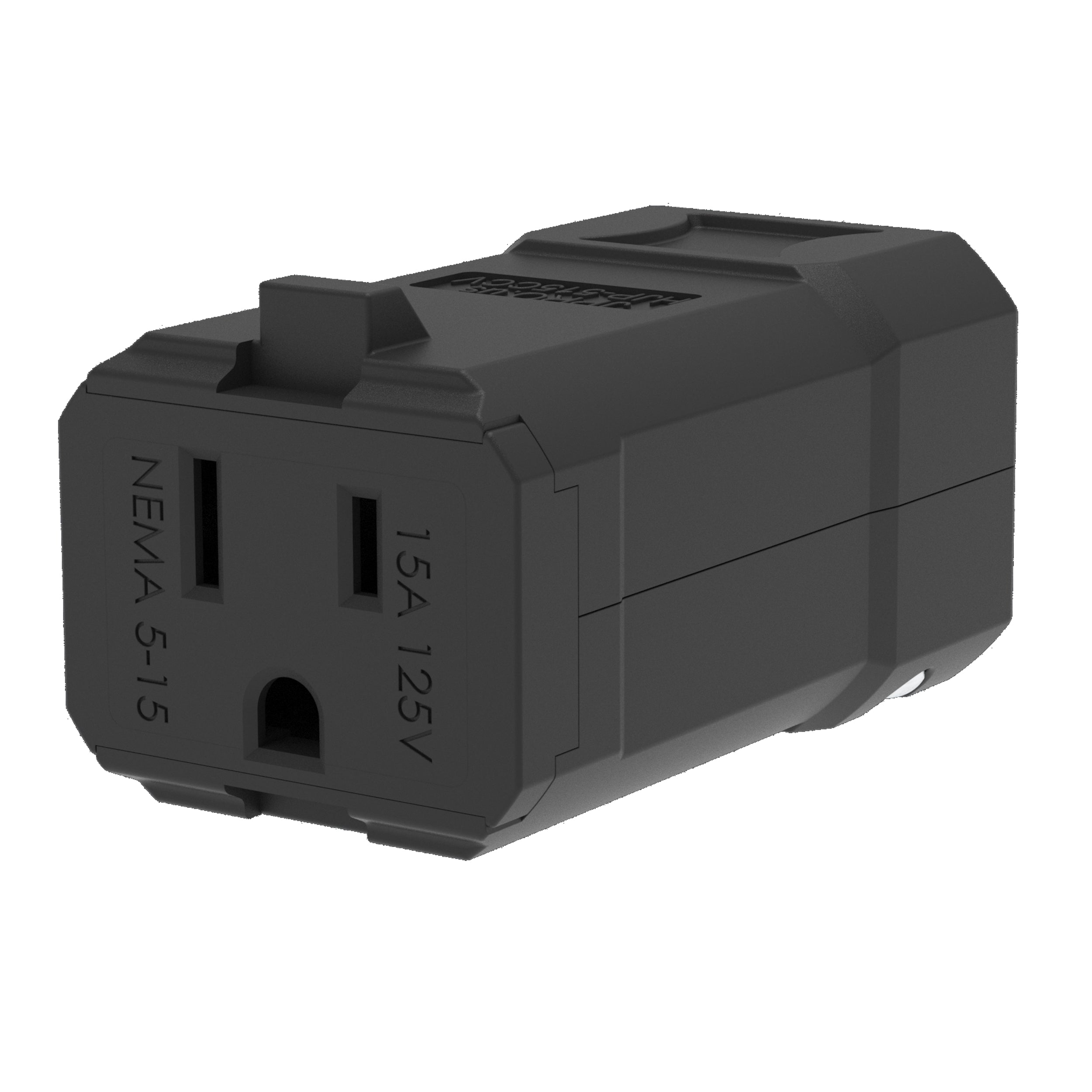 15 AMP - 125 VOLT STRAIGHT BLADE CLAMSHELL FEMALE CONNECTOR PLUG (NEMA