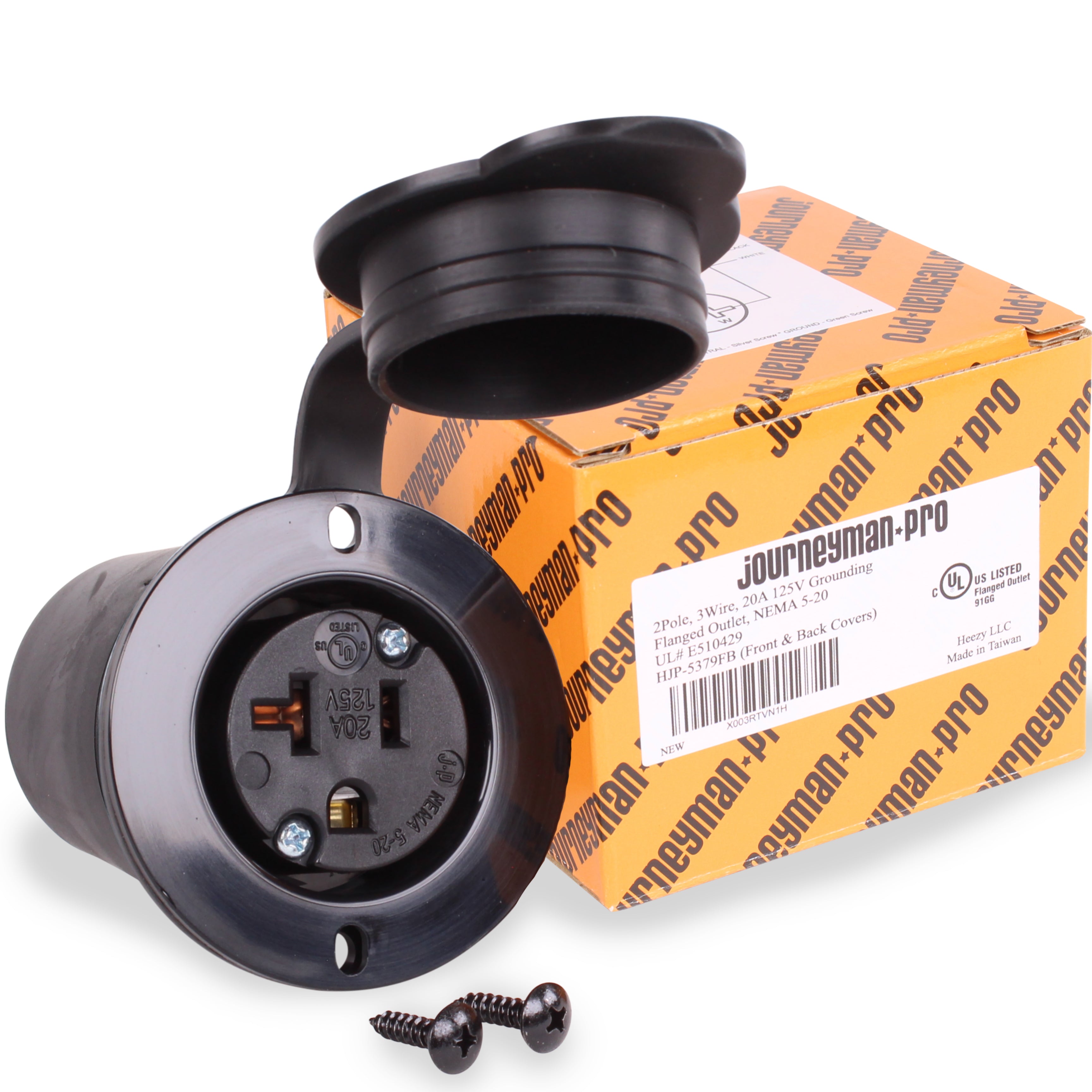 20 AMP 110,120-125 Volt, NEMA 5-20R Flanged Outlet, White Commercial G