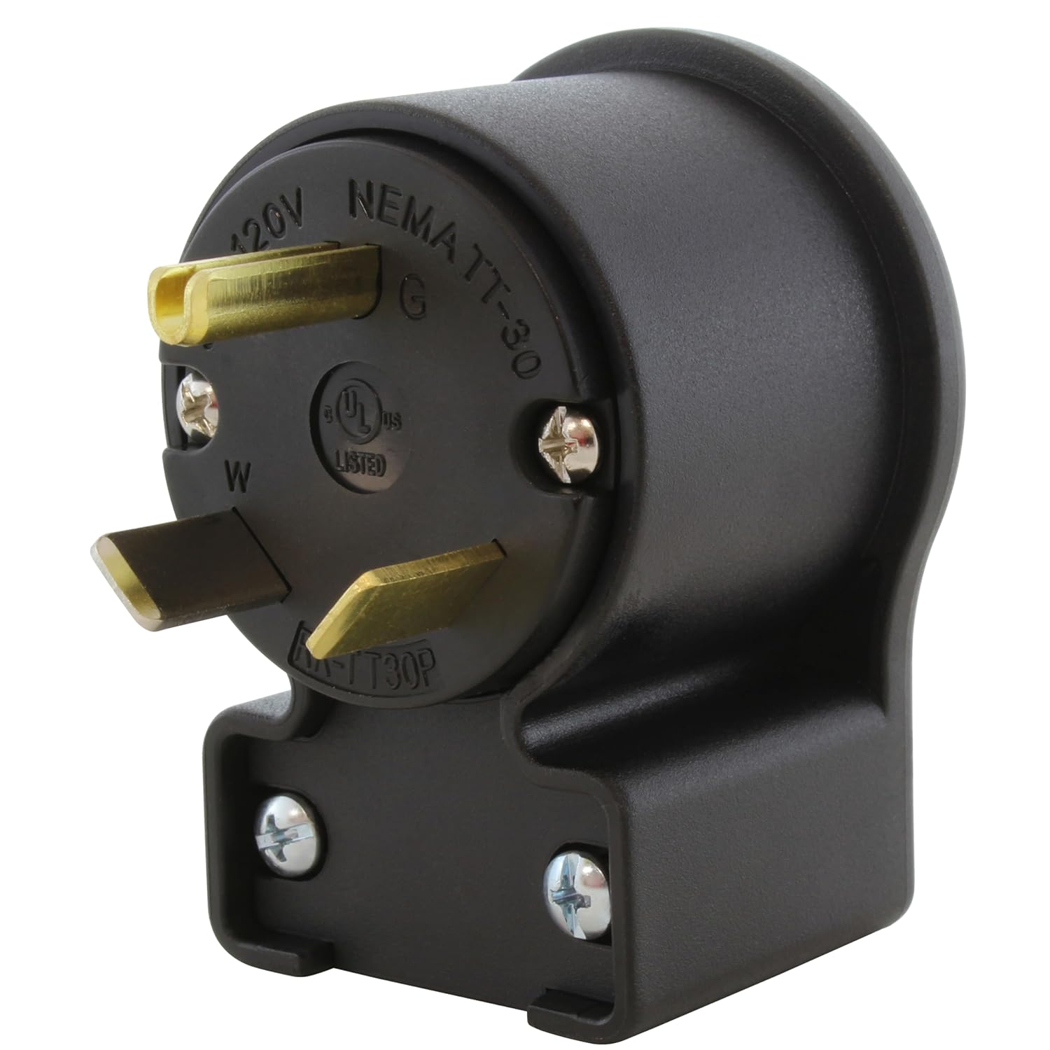 Right Angle TT-30P-AN 90 Degree Male Plug, 30 Amp, 120-125 Volt, 3-Pro
