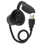 20 AMP - 125 VOLT - FLANGED POWER OUTLET PORT PLUG (NEMA 5-20R) Black
