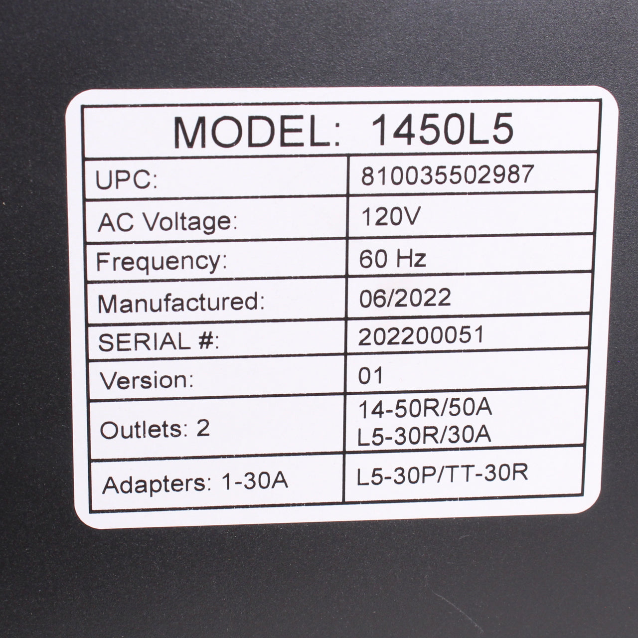 30/50 AMP Inverter Generator Parallel Kit, 125/250 VAC, 14-50/L5-30/TT