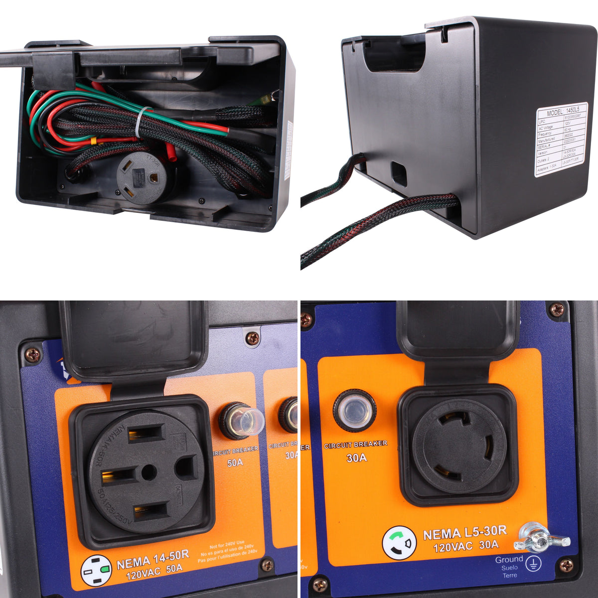 30/50 AMP Inverter Generator Parallel Kit, 125/250 VAC, 14-50/L5-30/TT ...