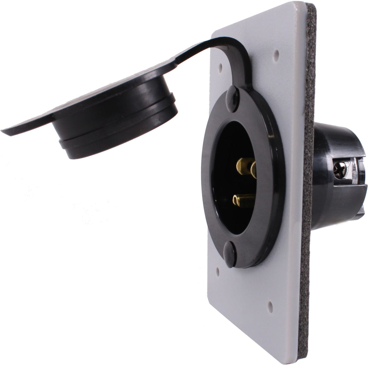 15 AMP Straight Blade Flanged Male Power Inlet Receptacle, 15 A, 125 V ...