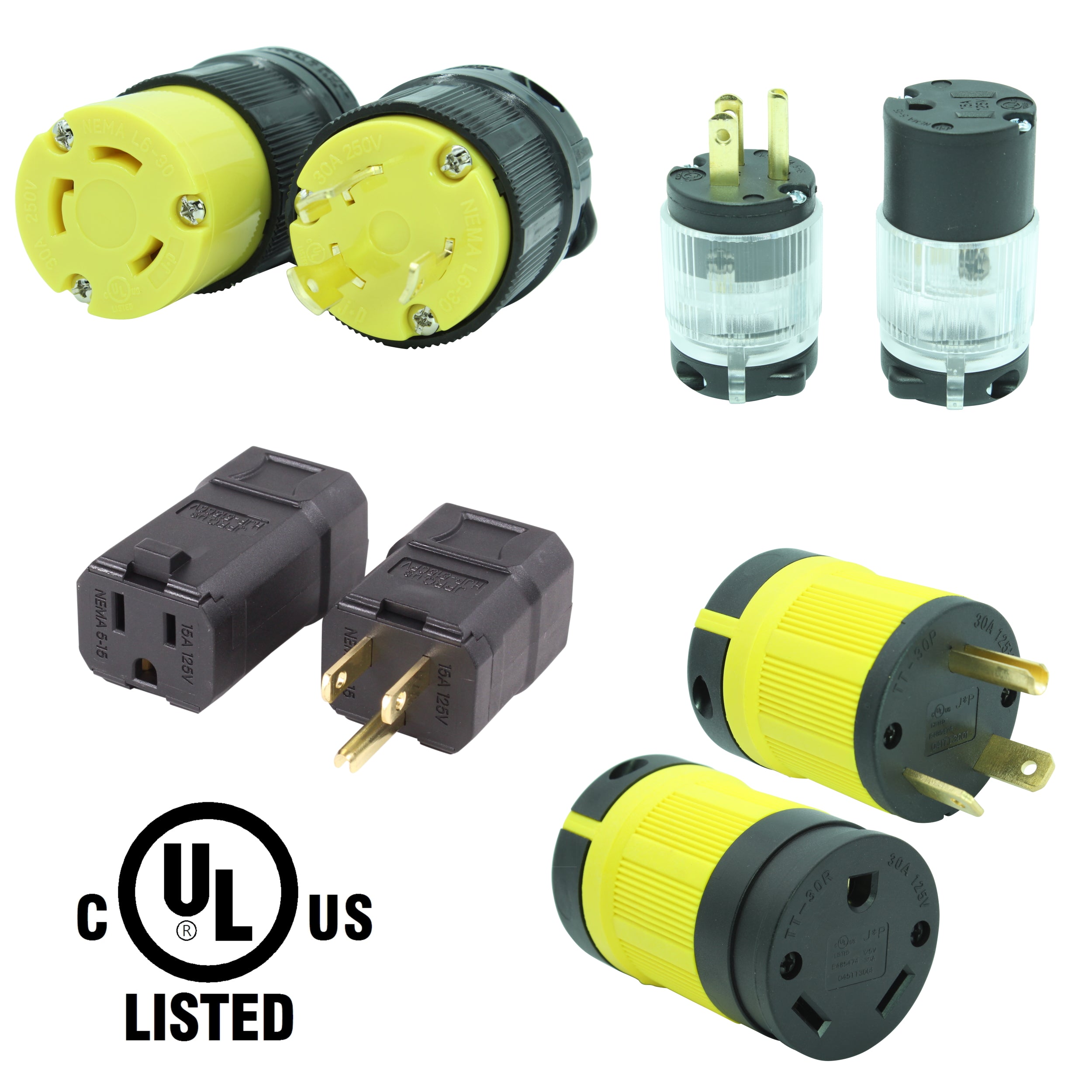 NEMA PLUG & CONNECTOR SETS - 15A, 20A, 30A 125-250 VAC